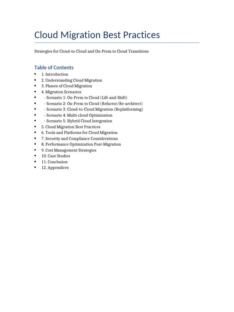 Cloud Migration Best Practices | PDF | Cloud Computing | Computing