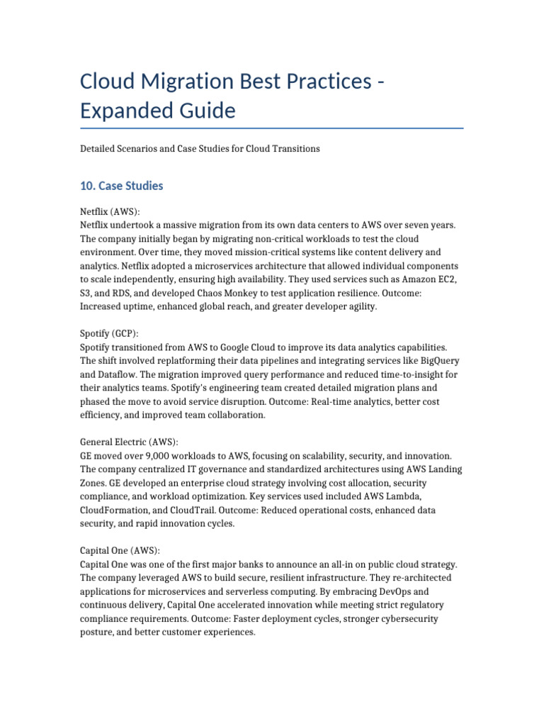 Cloud Migration 40 Page Document | PDF | Cloud Computing | Amazon Web ...