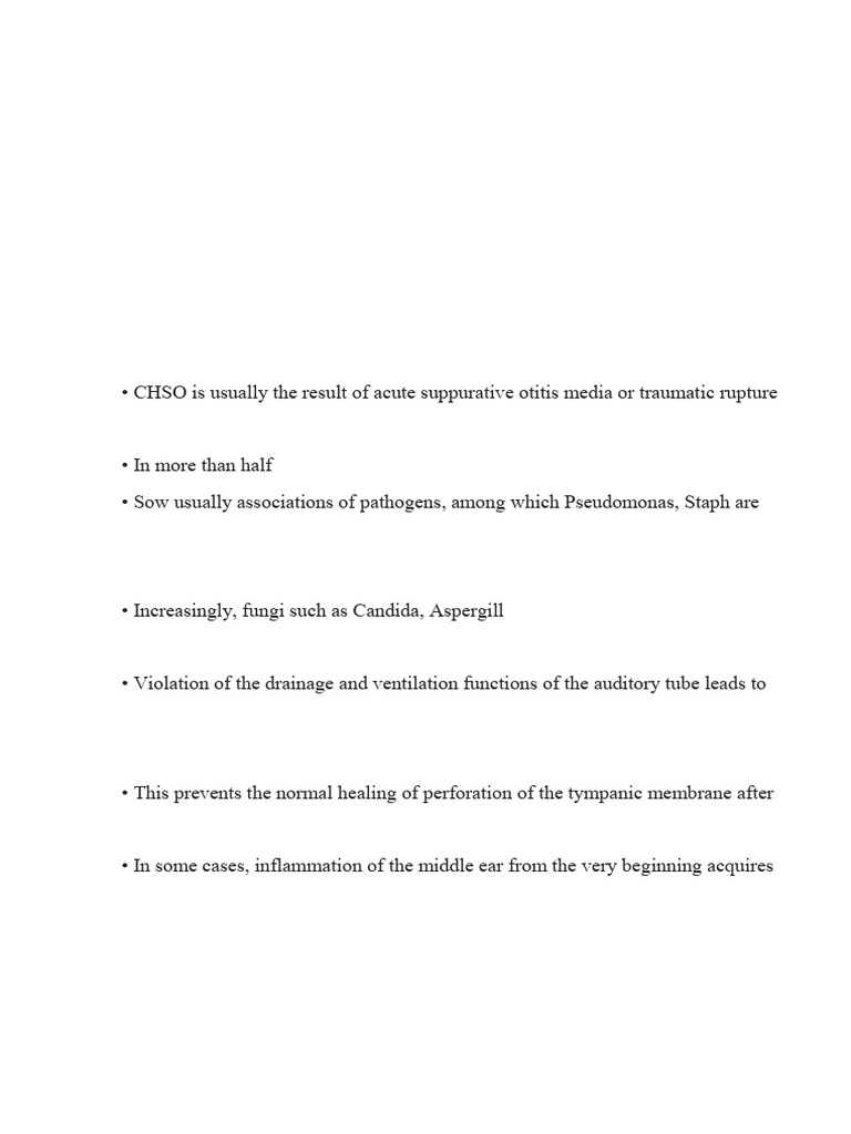 Chronic Diseases of Ear, Classification, Clinical Signs, Differential ...