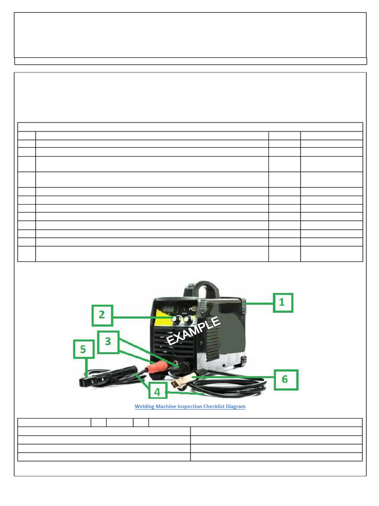 Welding Machine Inspection Checklist | PDF