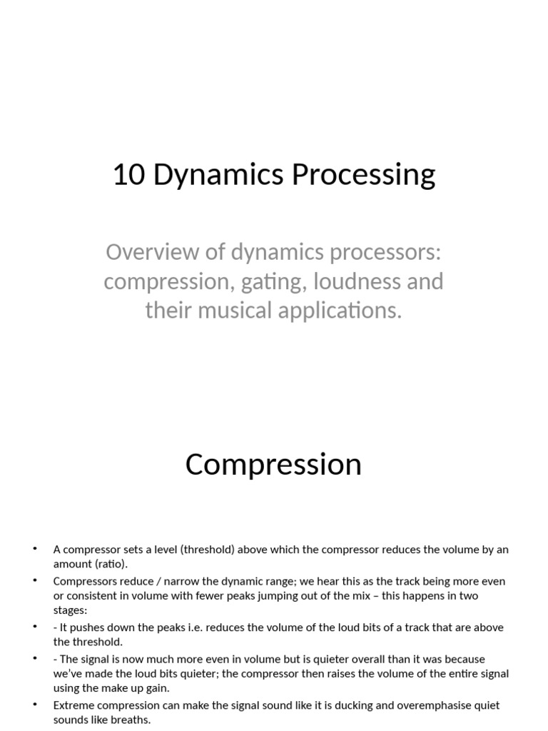 Detailed Dynamics Processing Presentation | PDF | Sound Recording ...