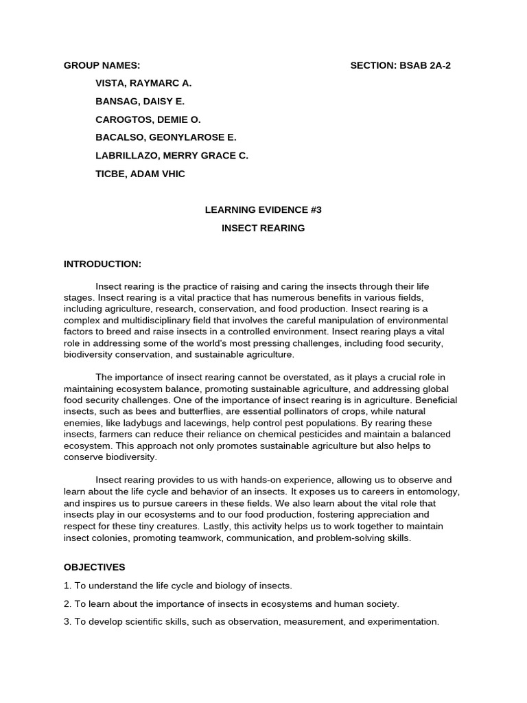 Insect Rearing: Sweet Potato Bug Study | PDF | Insects | Agriculture