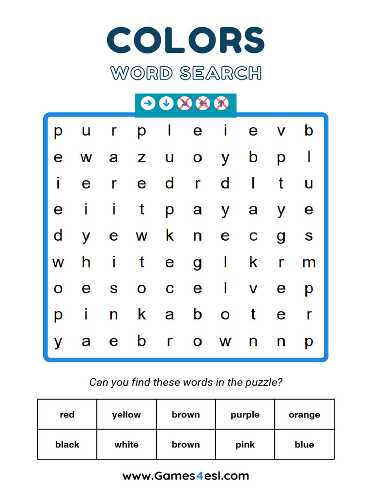 Color Word Search Worksheet | PDF
