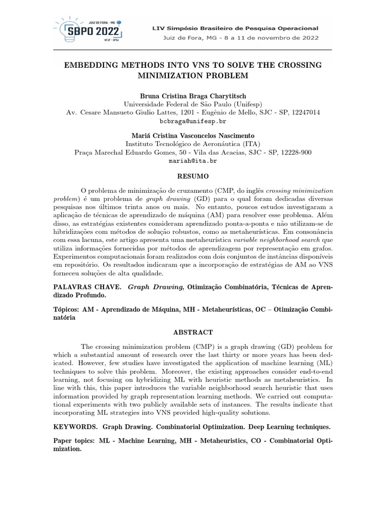 Embedding Methods Into VNS To Solve The Edge Crossing Minimization Problem | PDF | Applied ...