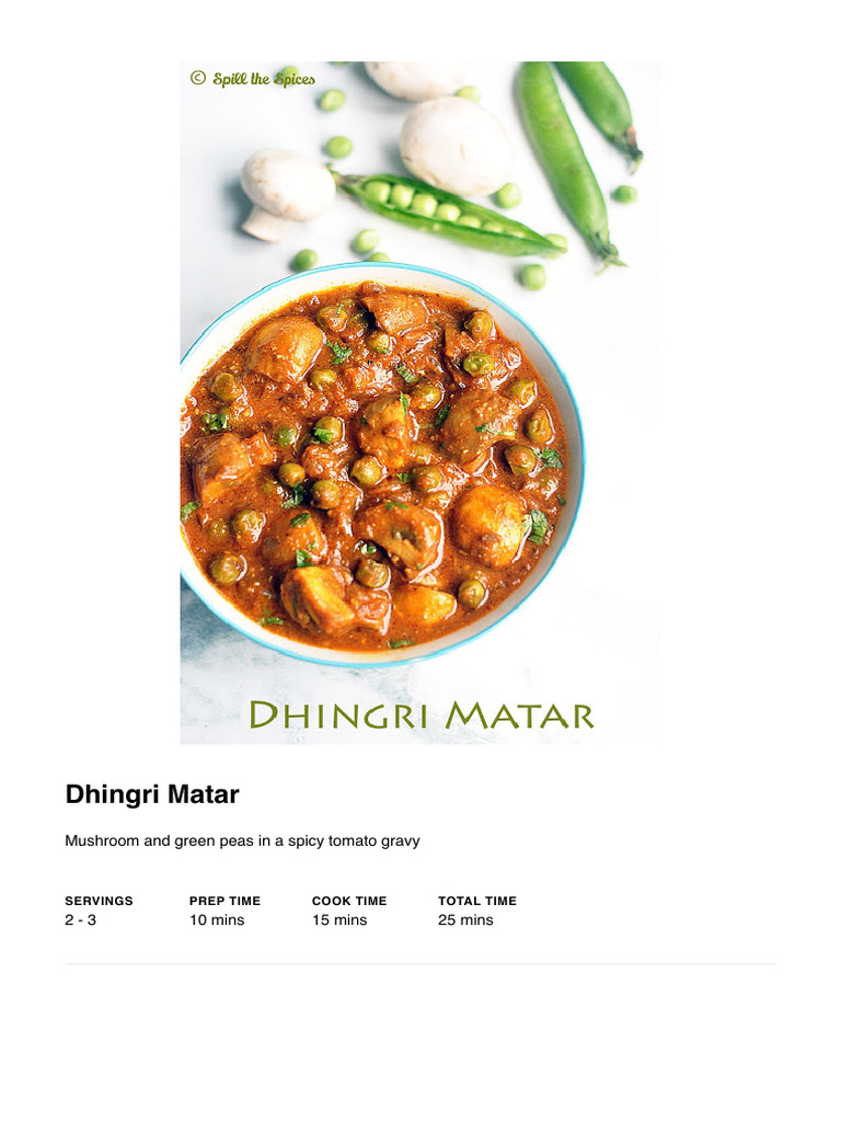 Curry Pea and Mushroom | PDF