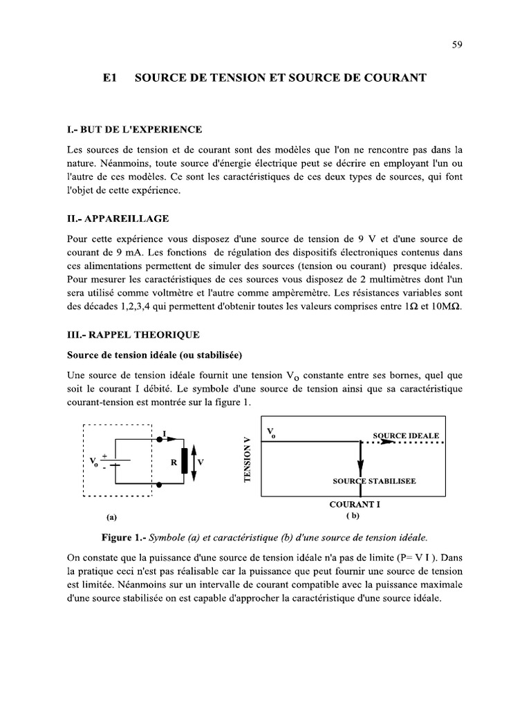 Source de Tension Et Source de Courant | PDF