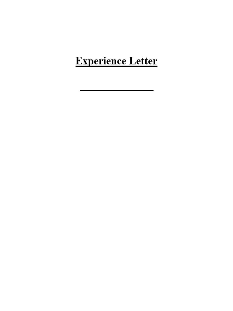 Experience Letter | PDF