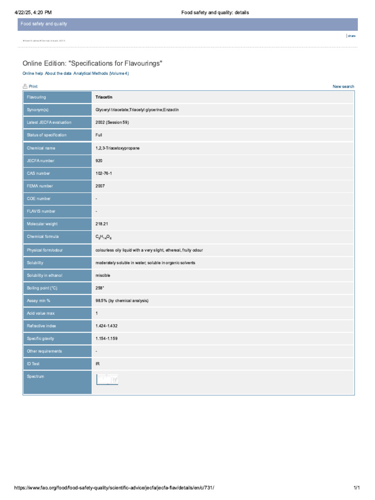 JECFA Specifications For Flavorings | PDF