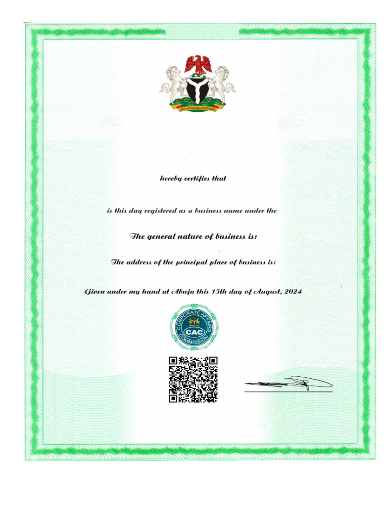 Izge Phones Store Registration Certificate | PDF