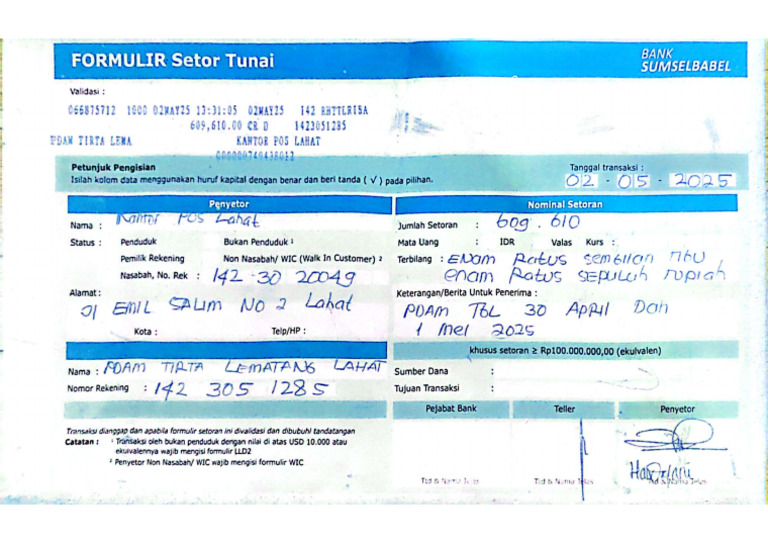 Pdam Tanggal 30 April Dan 1 Mei 25 | PDF