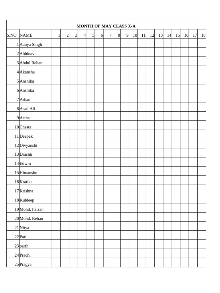 May Attendance | PDF