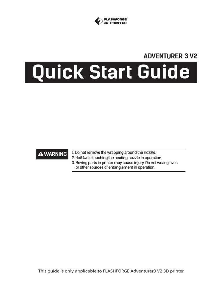 Adventurer 3 V2-QuickStartGuide | PDF | Equipment | Electrical Engineering