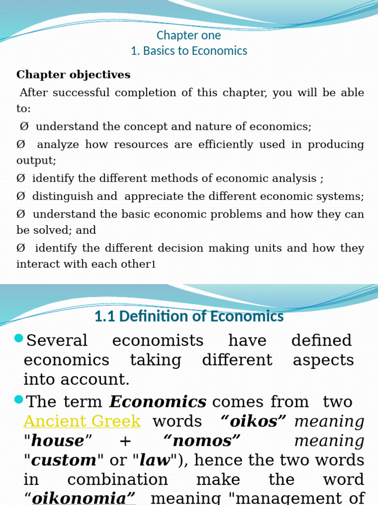 Micro Eco CH-1 Basic Economics | PDF | Economics | Economies