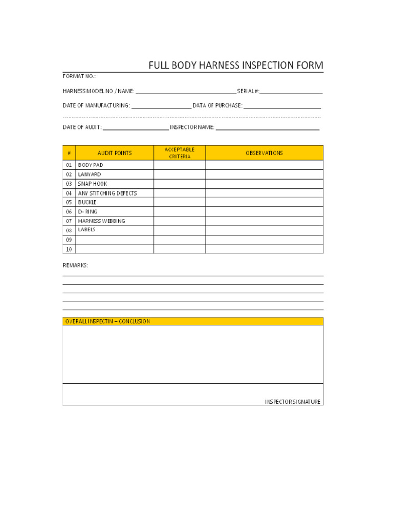 Harness Inspection | PDF