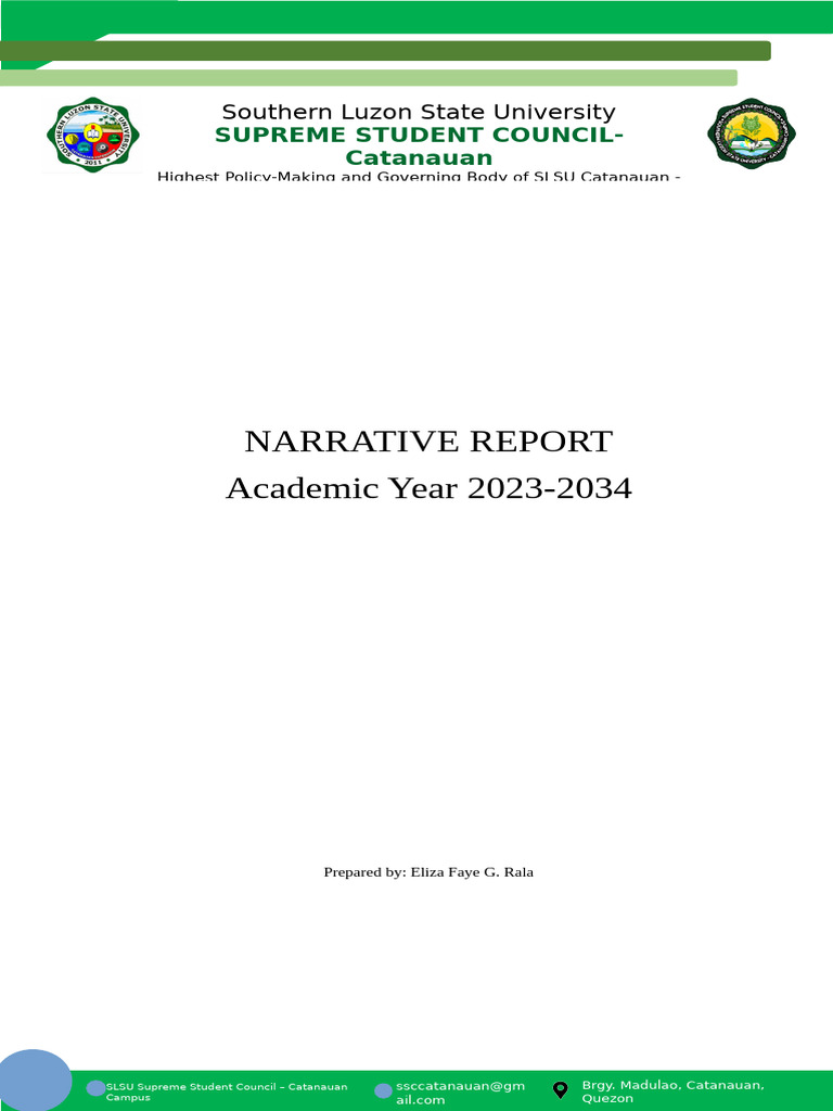 Narrative Report Ssc-Ce | PDF