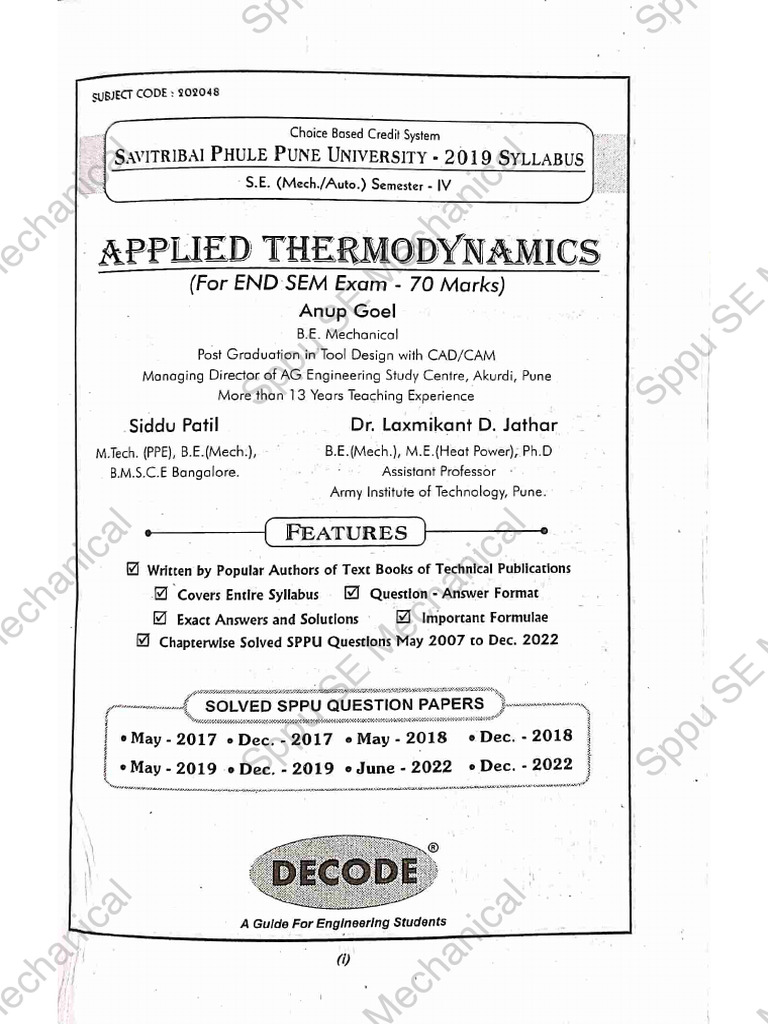 Applied Thermodynamics Decode (1) | PDF