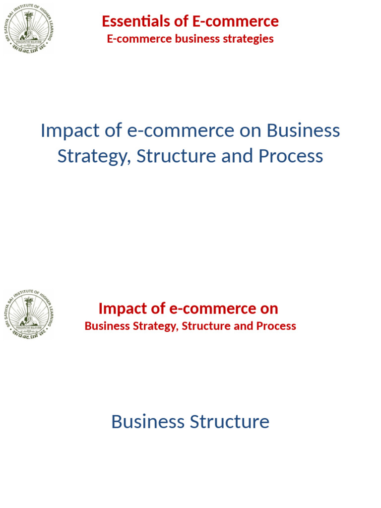 8-Ecomm Impact On Strategy, Structure, Process | PDF | Value Chain | E ...