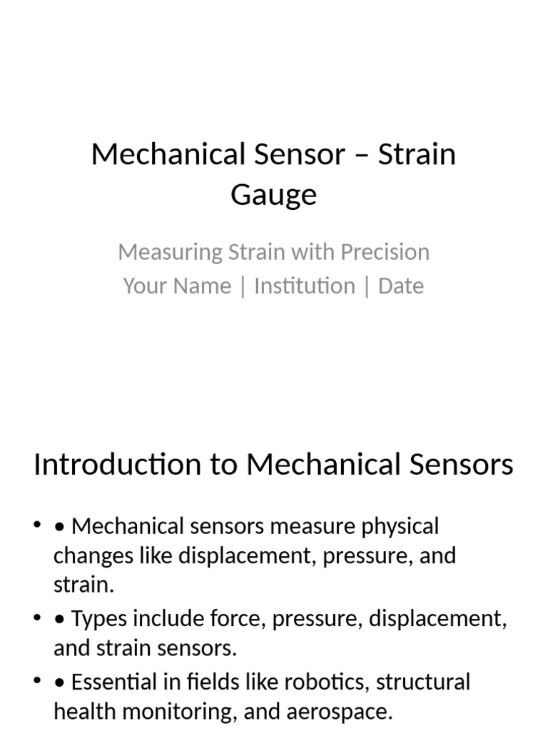 Strain Gauges: Types and Applications | PDF