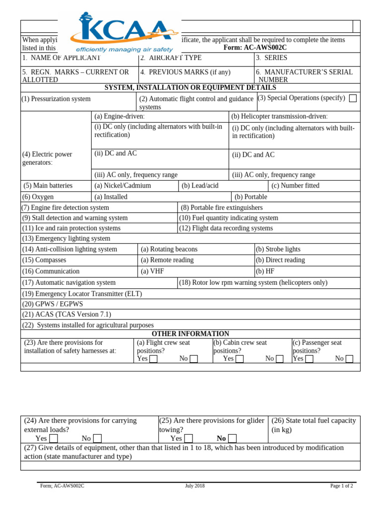 Airworthiness Certificate Application Guide | PDF | Aircraft | Aviation