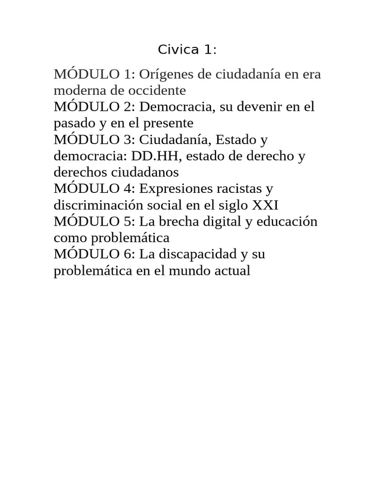 Temario Sema 1 - 6 | PDF