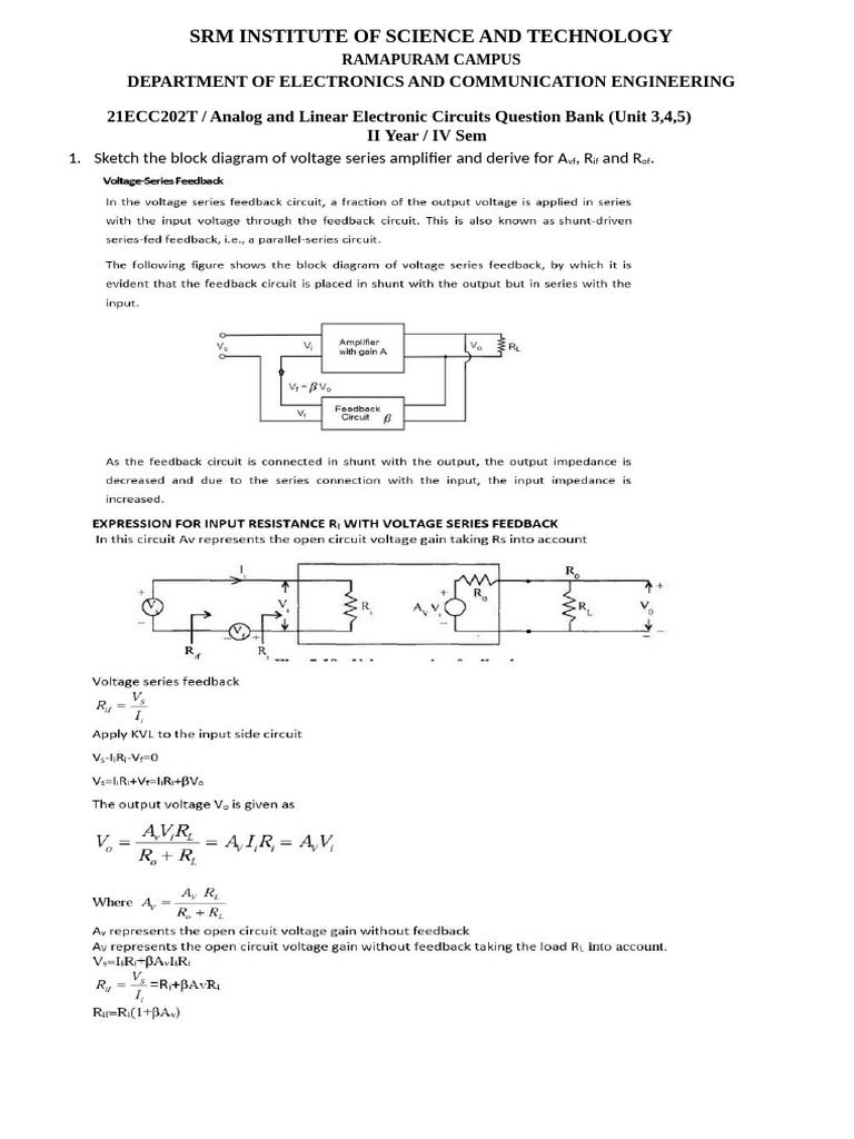 Alec Unit 3 4 5 QB Answer | PDF | Amplifier | Electronic Oscillator