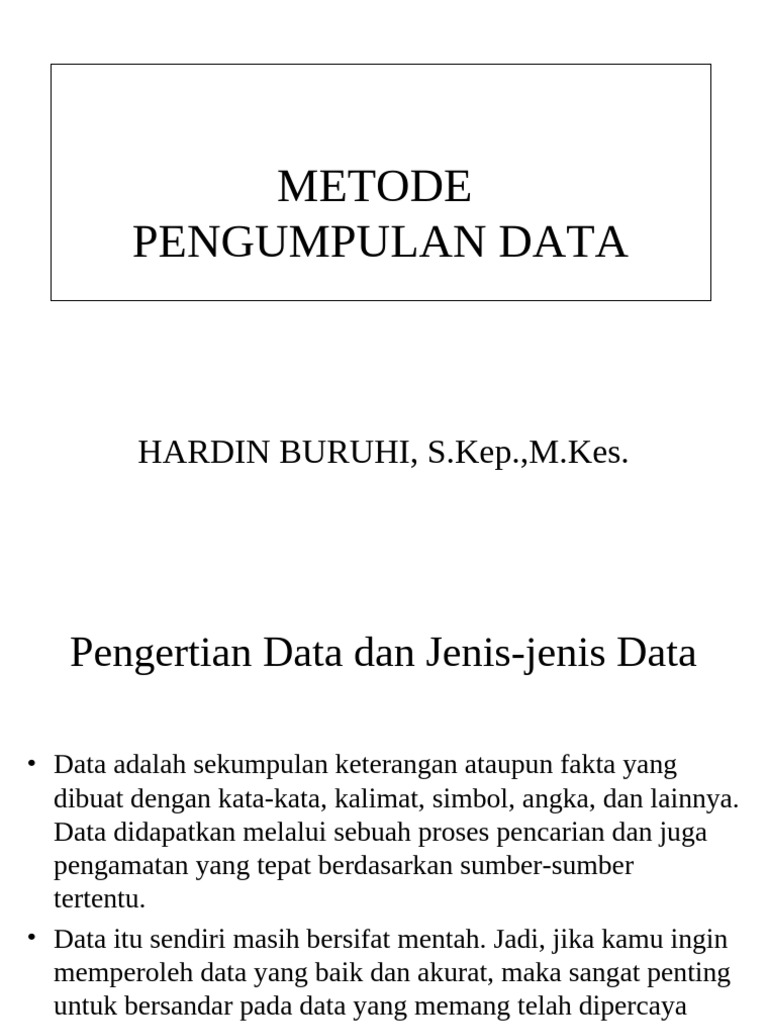 Metode Pengumpulan Data | PDF