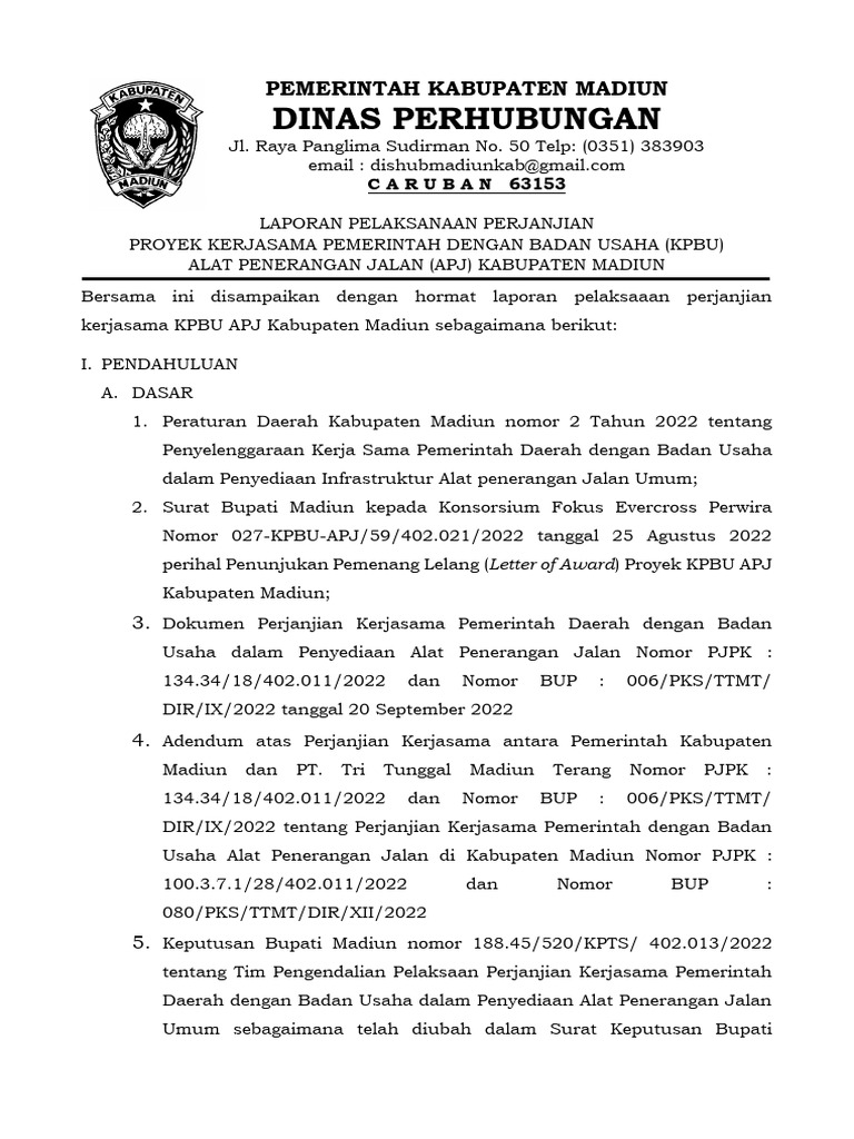 Laporan Progres KPBU APJ Bulan Maret 2025 | PDF