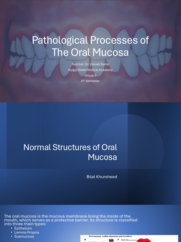 Pathological Processes of The Oral Mucosa Group 5 | PDF | Epithelium | Cancer