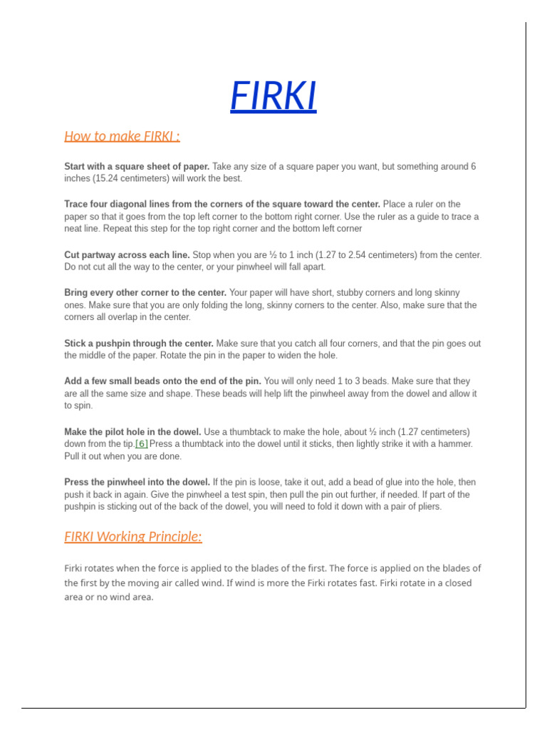 Creating a Firki Pinwheel | PDF