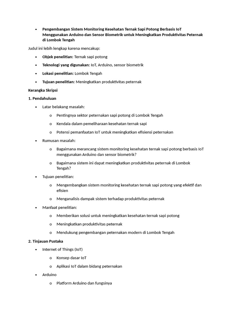Pengembangan Sistem Monitoring Kesehatan Ternak Sapi Potong Berbasis ...