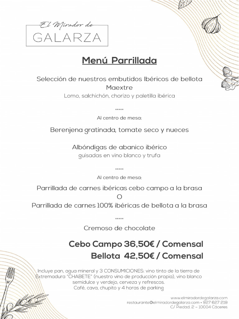 36,50 Menú Parrillada | PDF