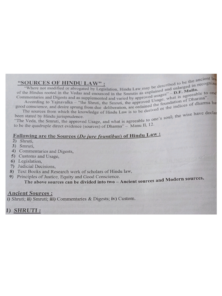 Sources of Hindu Law - 034641 | PDF