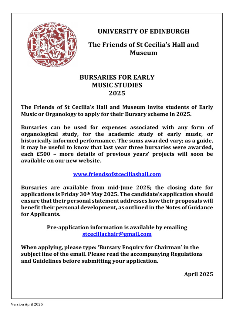 2025 Friends Bursary Advert | PDF