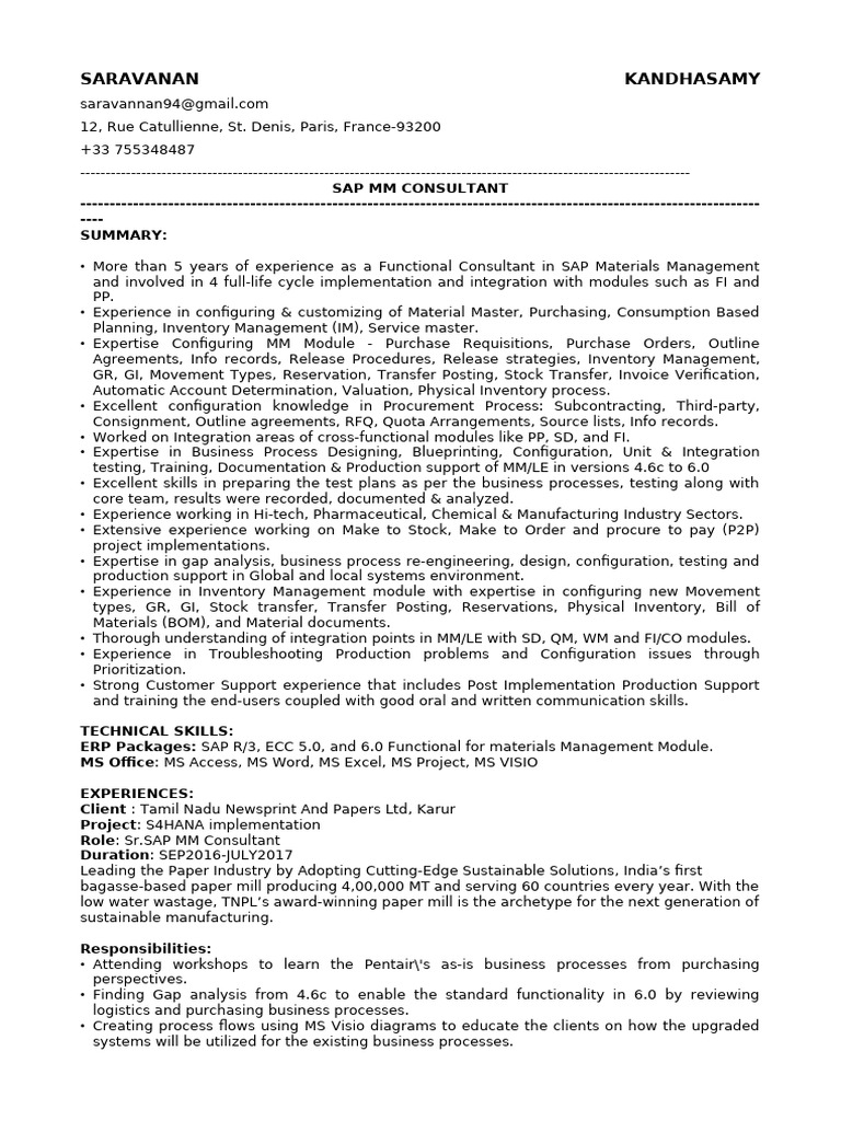 Saravanan Kandhasamy | PDF | Specification (Technical Standard) | Business