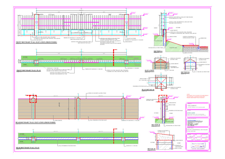 Peripheral Boundary Wall Design Details | PDF | Wall | Real Estate