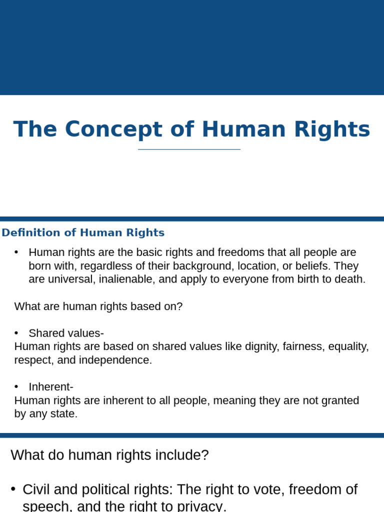 Concept of Human Rights | PDF | Human Rights | Rights