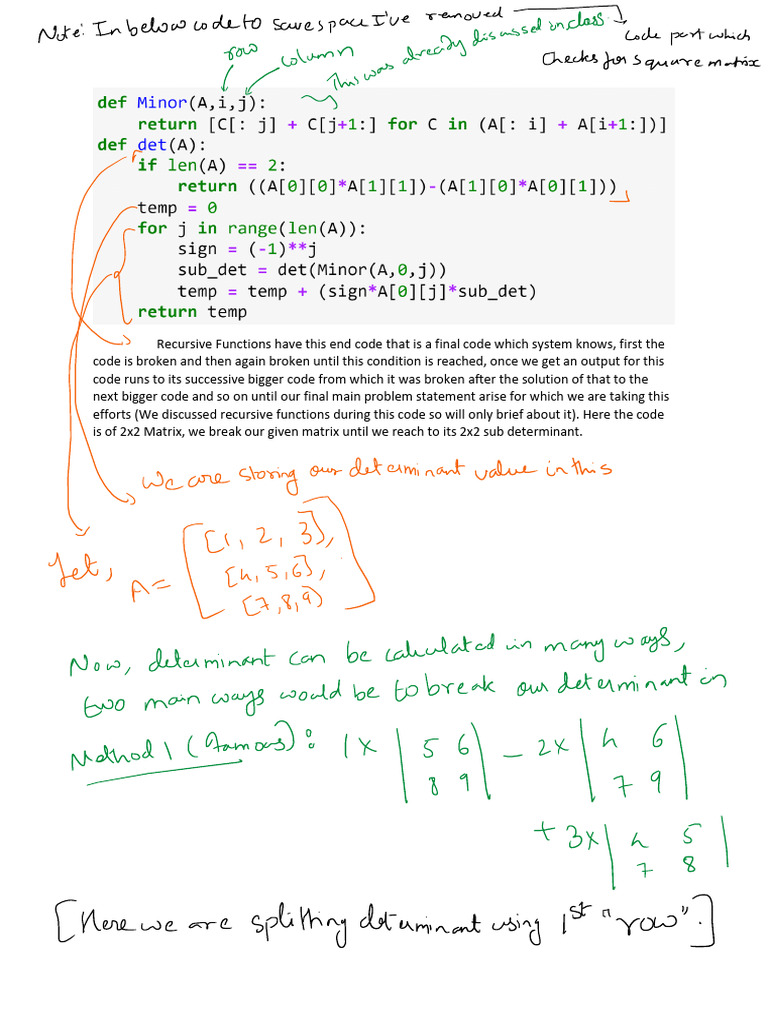 Determinant and Inverse Functions | PDF