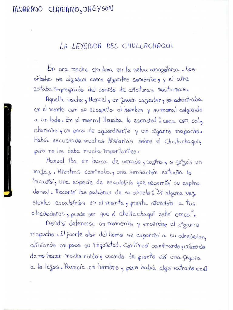 La Leyenda Del Chullachaqui | PDF