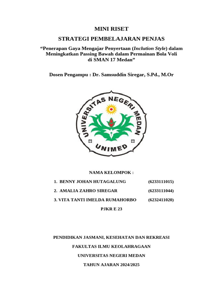 Mini Riset SPP Amalia Zahro Siregar - 6233111044 | PDF