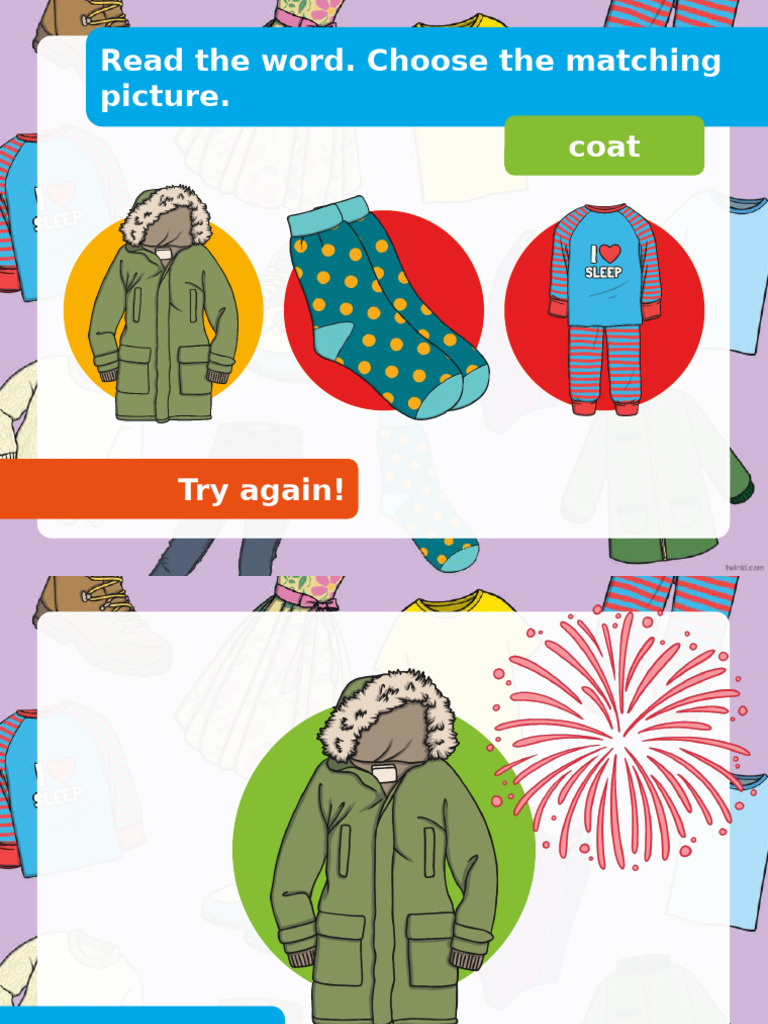 Clothes - Clothing-Word-And-Picture-Matching | PDF