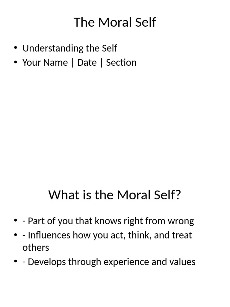 Moral Self Presentation | PDF