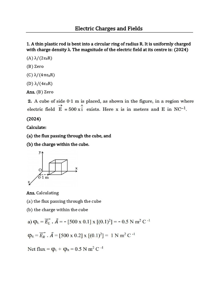 Electrostatics and Field 1 | PDF