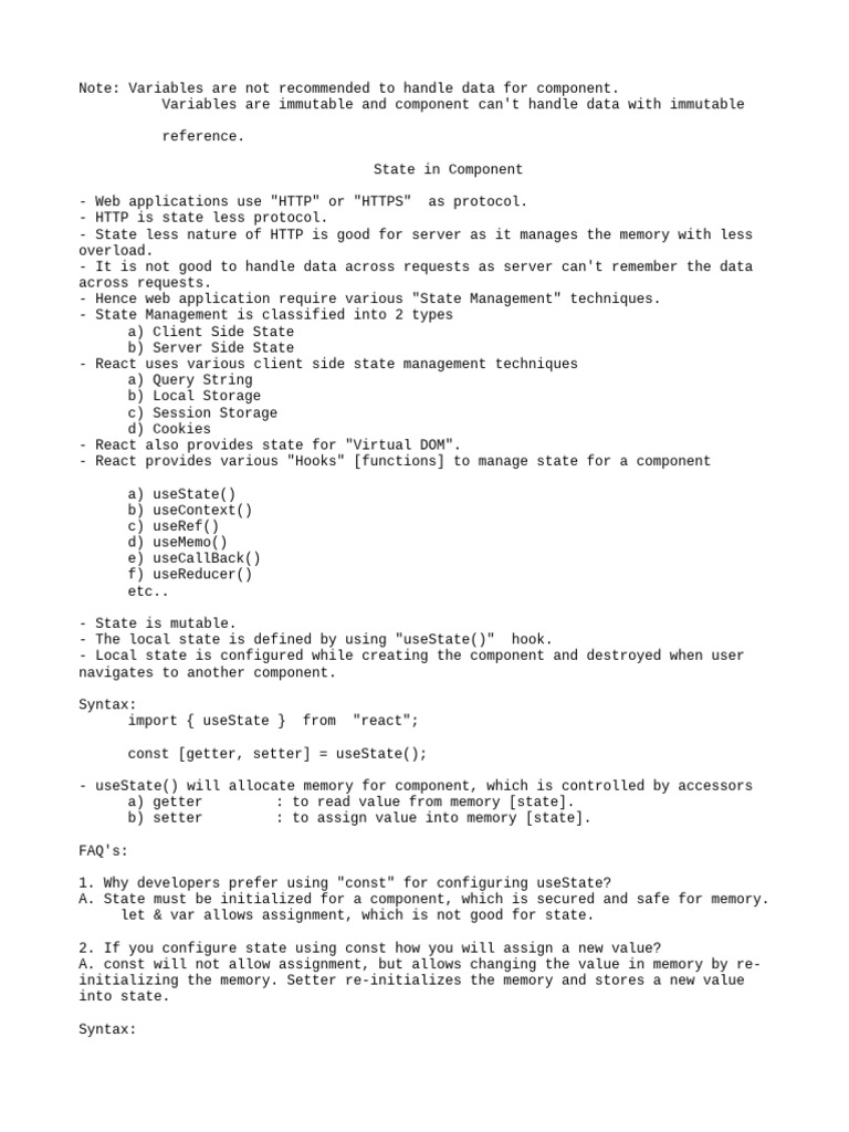 08-State, Useeffect, String Binding | PDF | Client–Server Model | Software