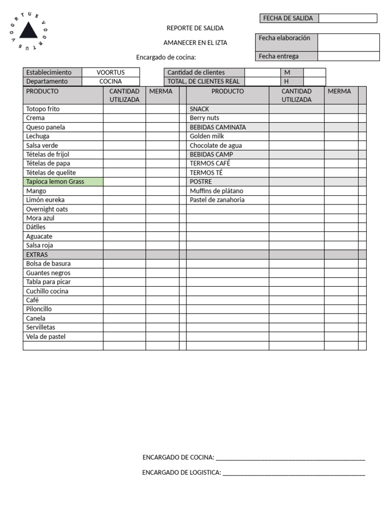 Reporte de Salida Izta | PDF