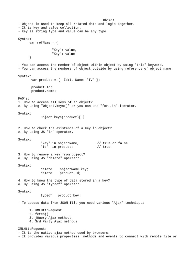10-Object Binding, Ajax-XMLHttpRequest, Fetch | PDF | Ajax (Programming) | Software Development