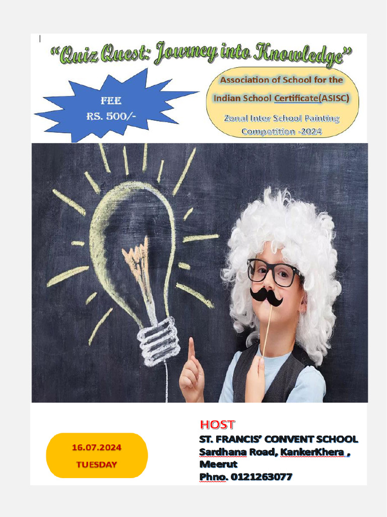 Inter-School Quiz Competition Notice | PDF
