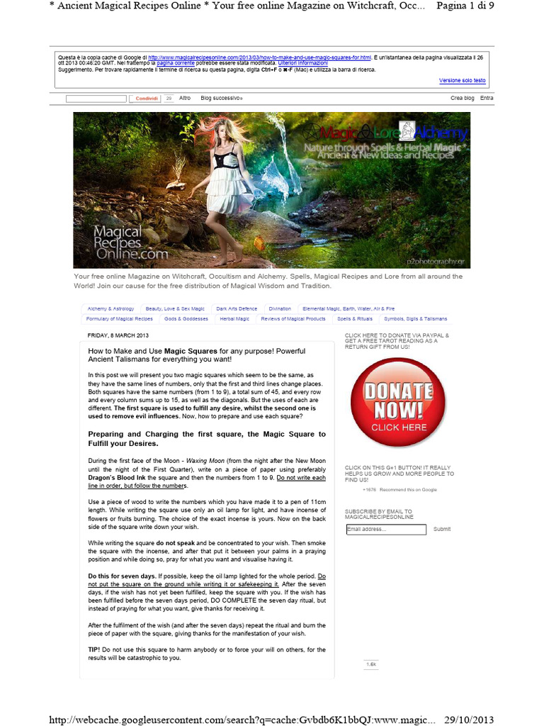 QUADRATI-MAGICI-webcache.googleusercontent.com_ | PDF | Planets In Astrology | Supernatural