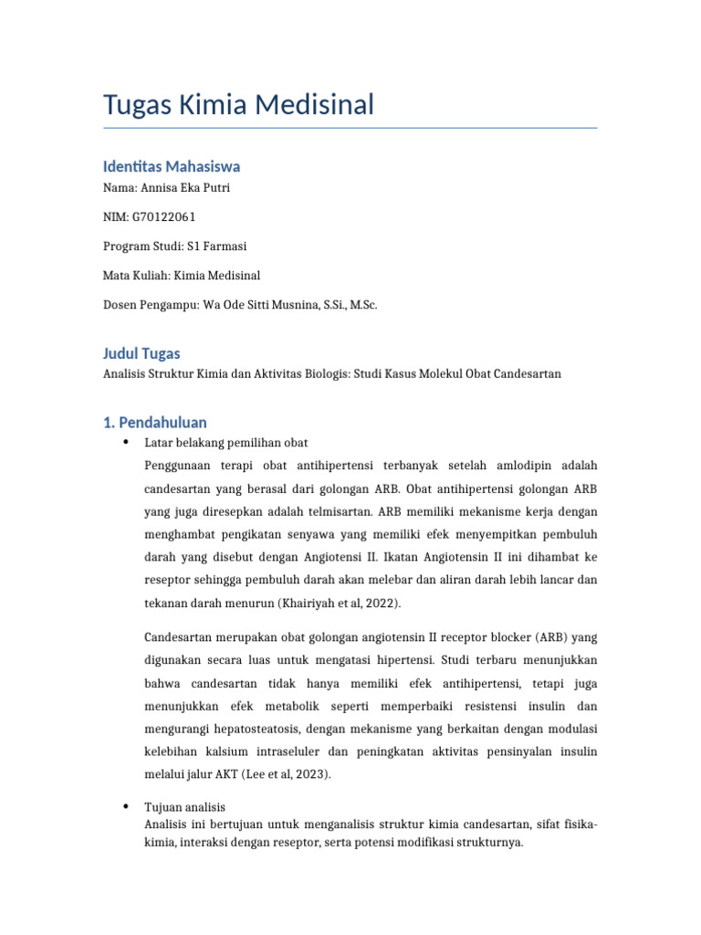 Template Tugas Kimia Medisinal | PDF