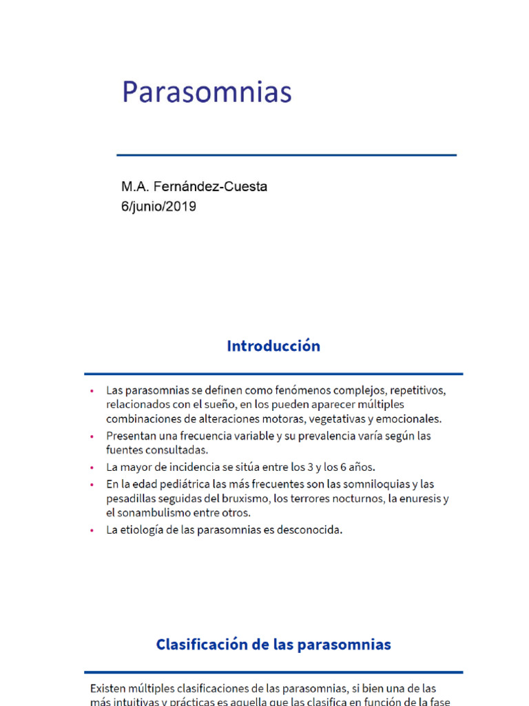 Sesión PARASOMNIAS CS | PDF