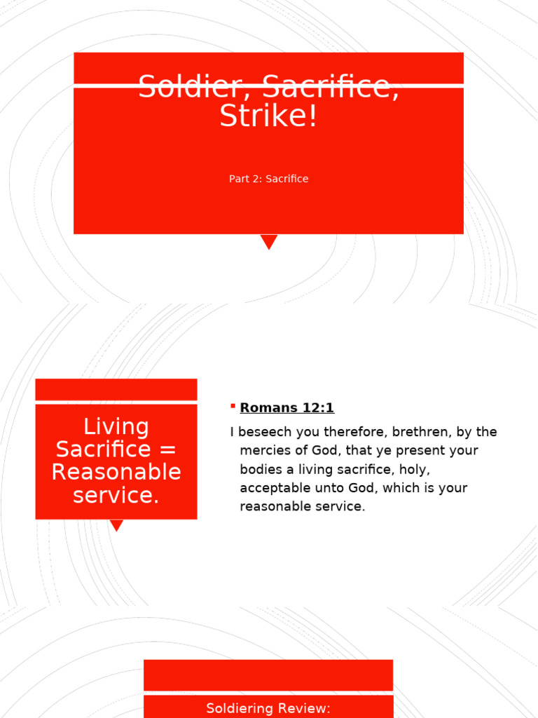 Soldier Sacrifice Strike - Part II - 02272019 | PDF | Sacrifice | Jesus